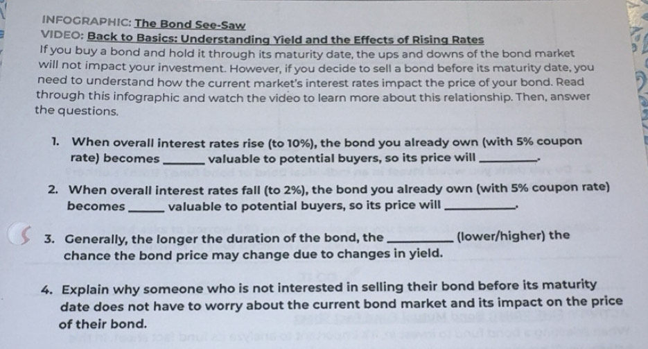 Solved: INFOGRAPHIC: The Bond See-Saw VIDEO: Back to Basics ...