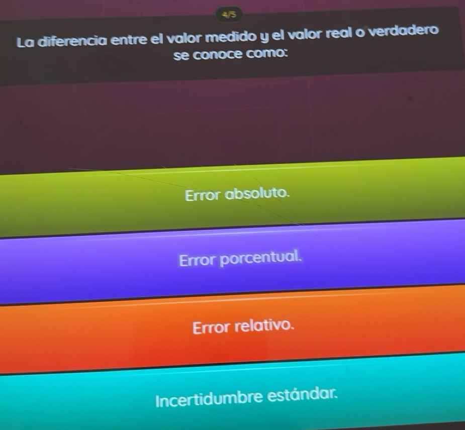 Resuelto:La diferencia entre el valor medido y el valor real o ...