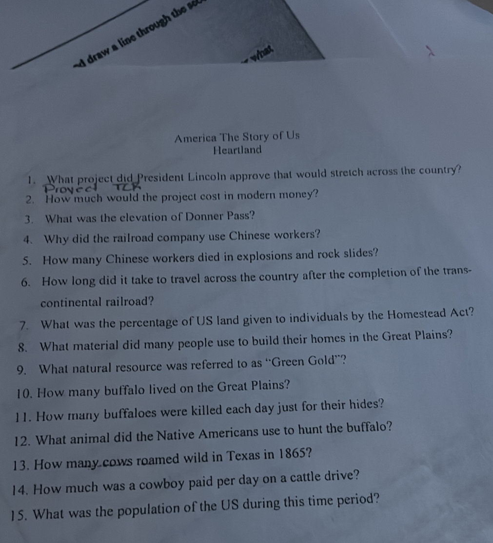 Solved: draw a line through the se fat America The Story of Us ...