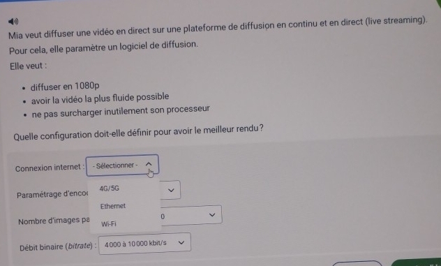 Résolu :Mia veut diffuser une vidéo en direct sur une plateforme de ... Résolu :Mia veut diffuser une vidéo en direct sur une plateforme de ...