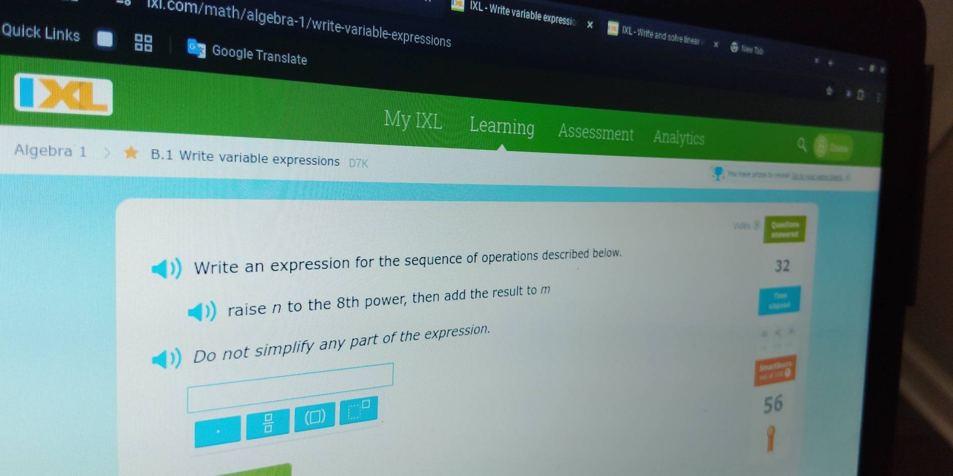 Solved: IXL - Write variable expressiox IXL - Write and solive linear ...