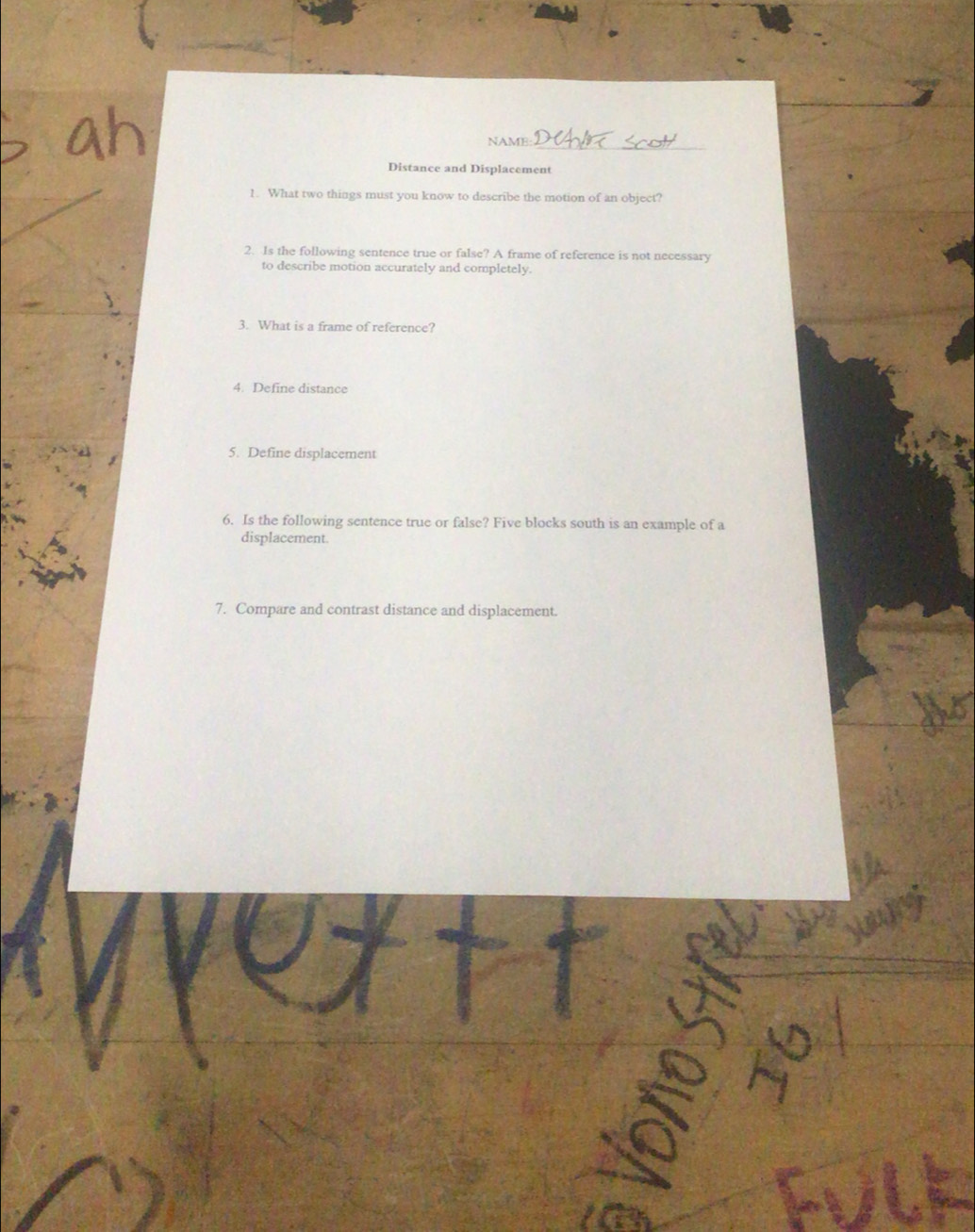 Gelöst:NAME: Distance and Displacement 1. What two things must you know ...