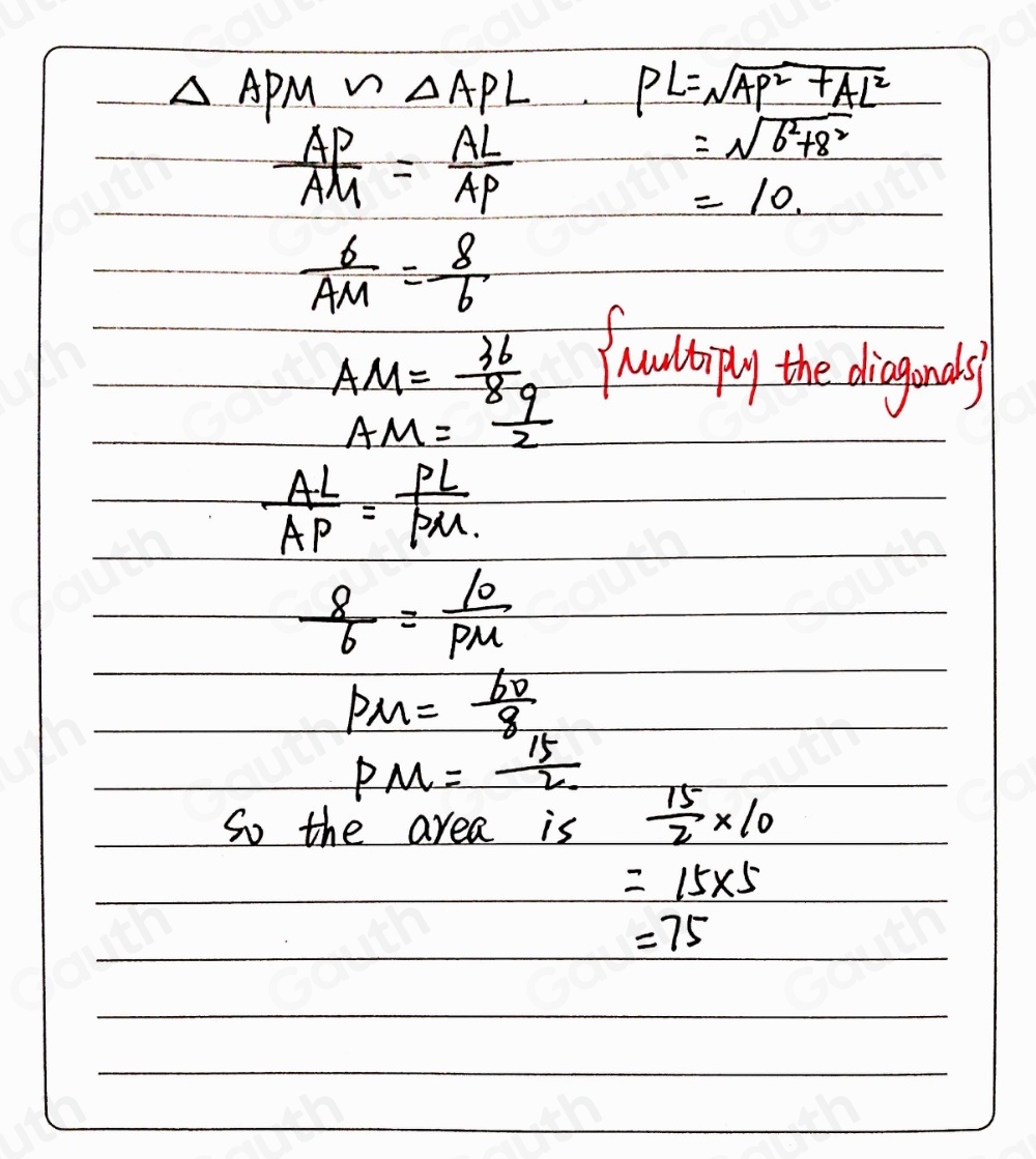 Solved: The diagram below shows the rectangle PLUM. Find the area of ...