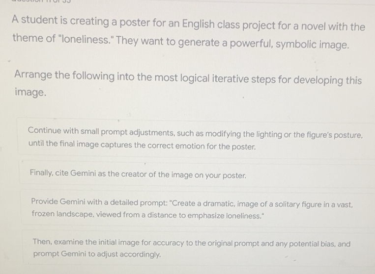Solved: A student is creating a poster for an English class project for ...