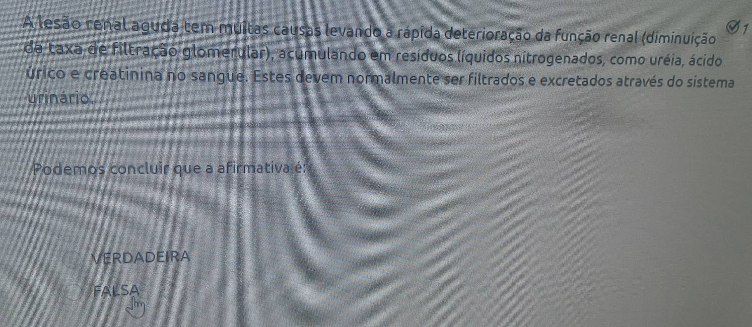 Resolvido:A lesão renal aguda tem muitas causas levando a rápida ...
