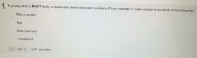 Solved: A young adult is MOST likely to make wise asset allocation ...
