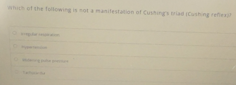 Solved: Which of the following is not a manifestation of Cushing's ...