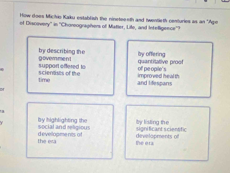 Solved: How does Michio Kaku establish the nineteenth and twentieth ...