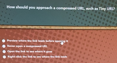 Solved: How should you approach a compressed URL, such a . Preview ...
