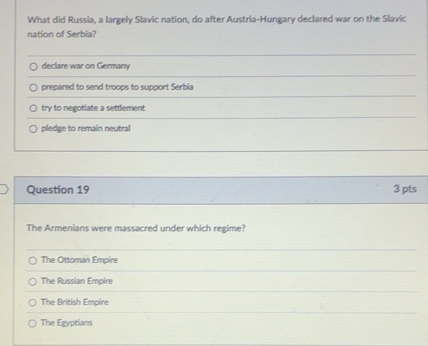 Solved: What did Russia, a largely Slavic nation, do after Austria ...