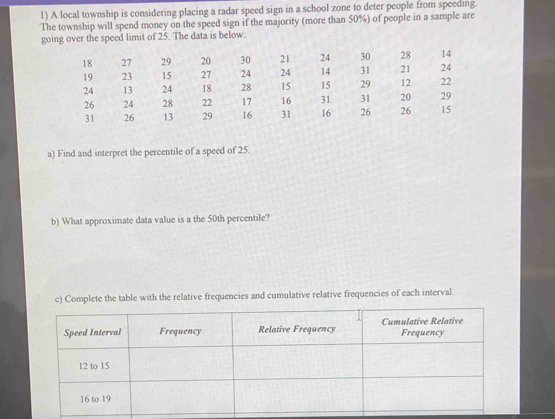 A local township is considering placing a radar speed sign in a school ...