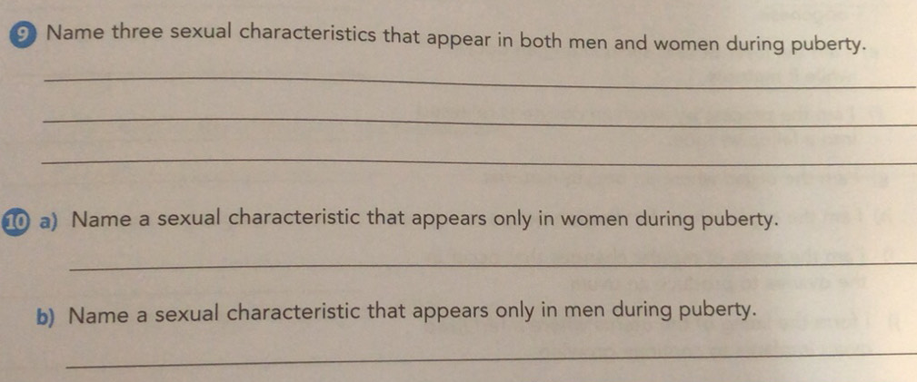 Solved: Name three sexual characteristics that appear in both men and ...