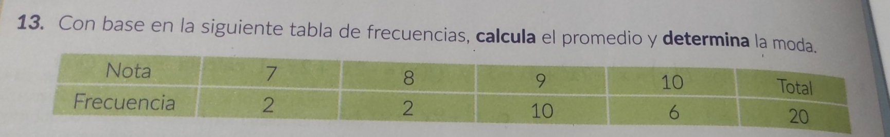 Resuelto:Con base en la siguiente tabla de frecuencias, calcula el ...