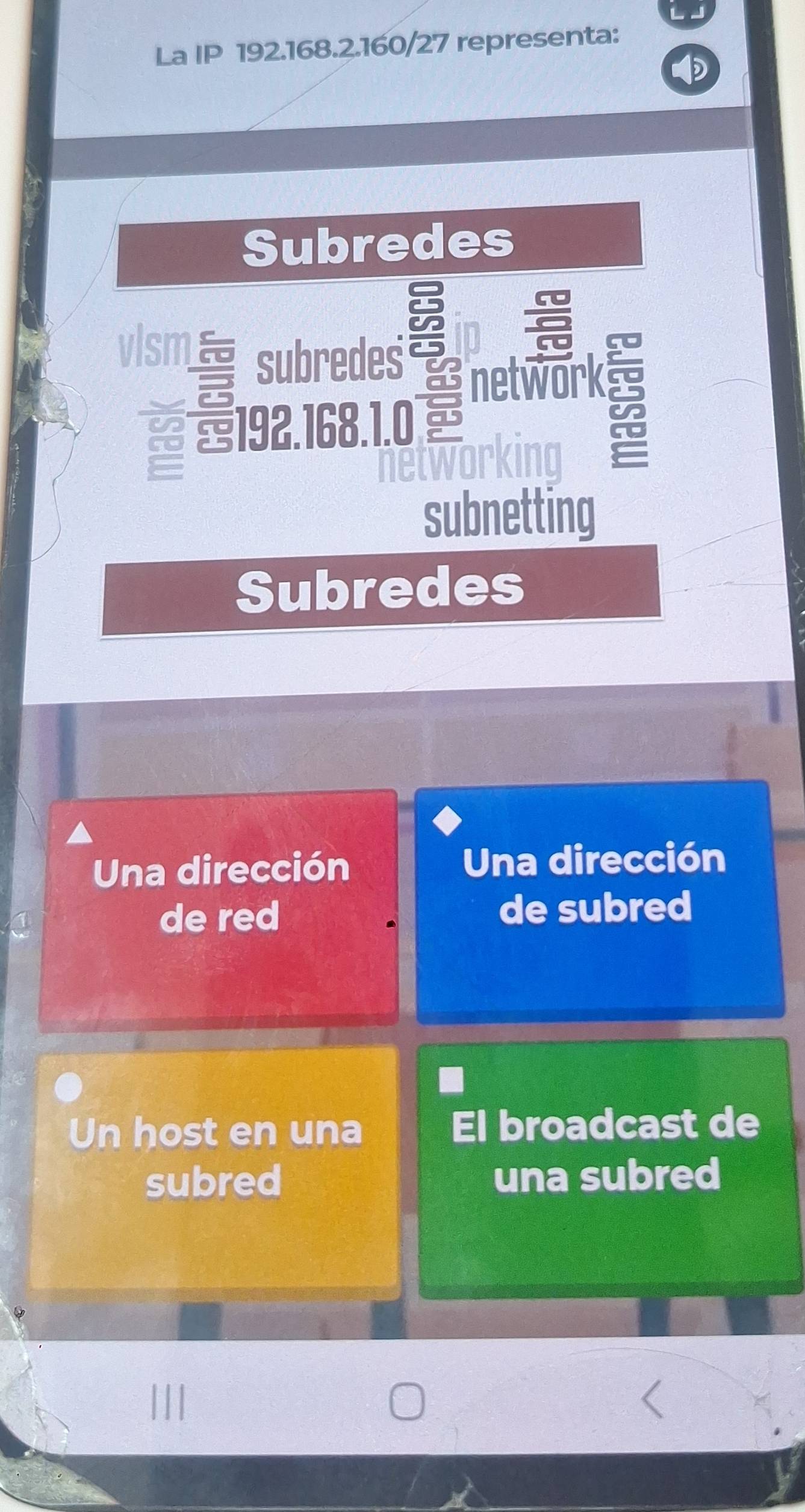 Resuelto:La IP 192.168.2.160/27 representa: Subredes vism subredes ...