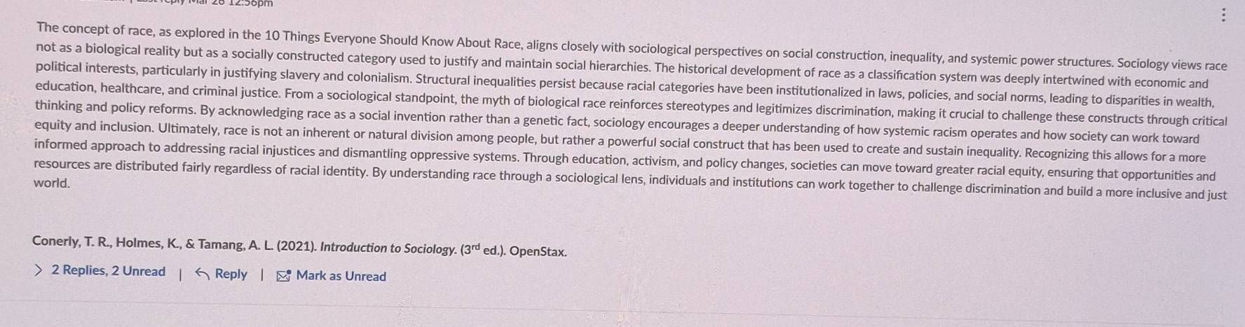 Solved: The concept of race, as explored in the 10 Things Everyone ...