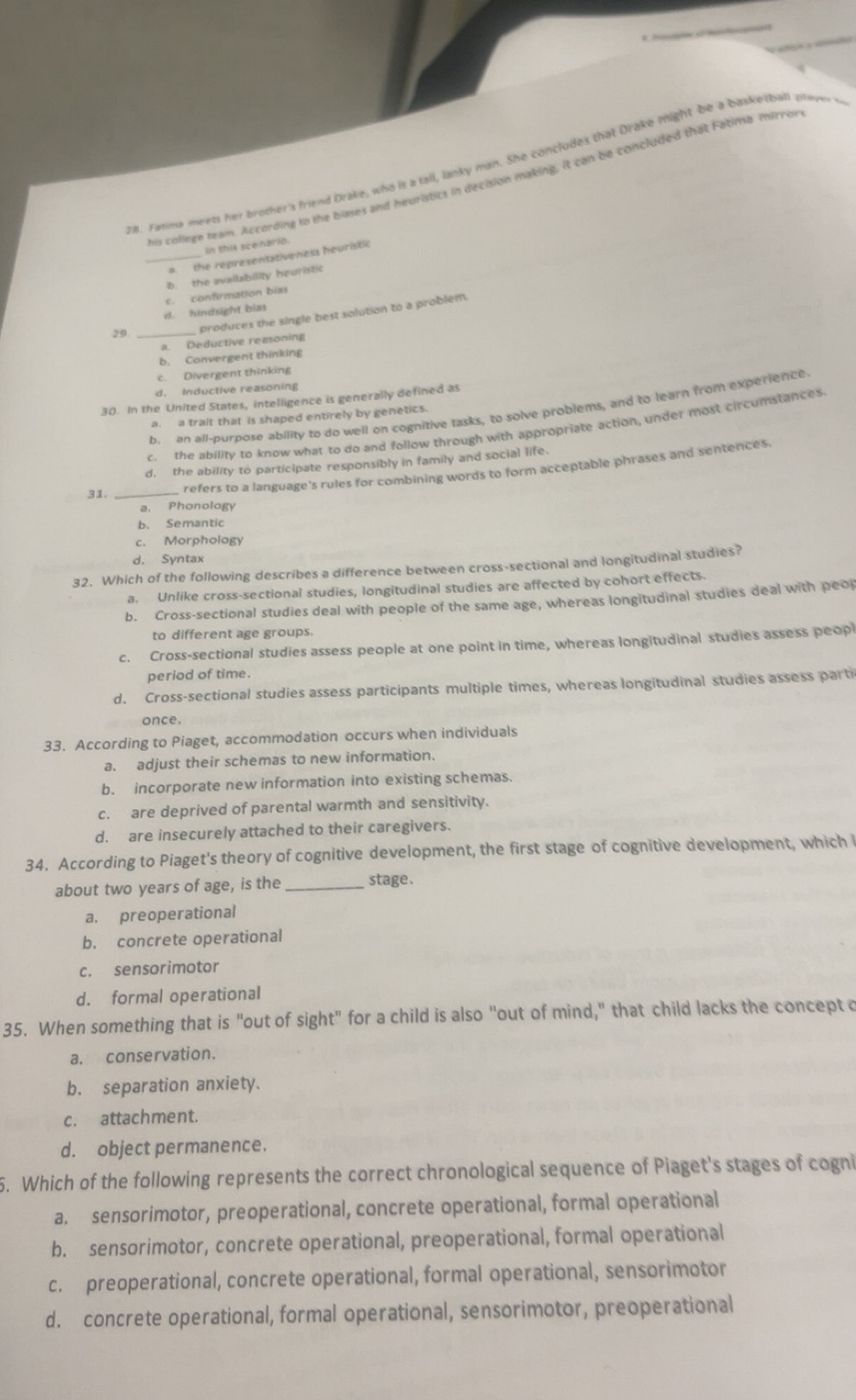 Solved: ra. Fatima meets her brother's friend Drake, who is a tall ...