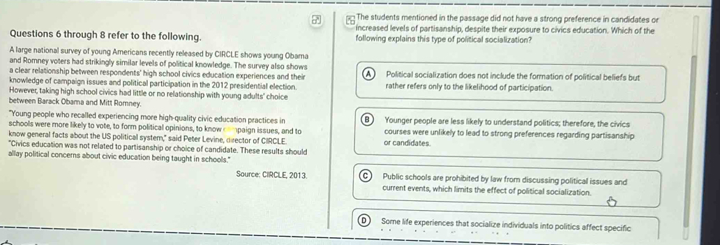 Solved: The students mentioned in the passage did not have a strong ...