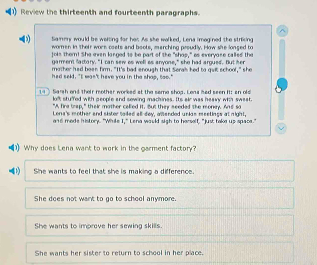 Solved: Review the thirteenth and fourteenth paragraphs. Sammy would be ...