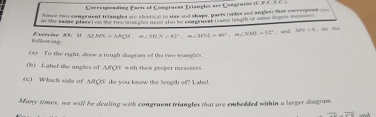 Solved: Corresponding Parts of Congruent Triangles are Congruent (C.P.C ...