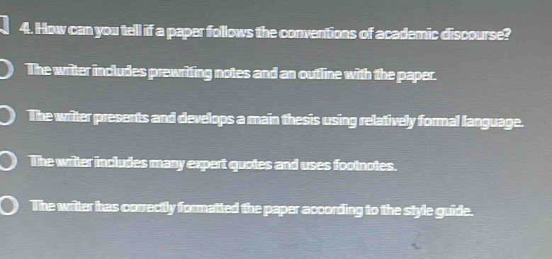 How can you tell if a paper follows the conventions of academic ...