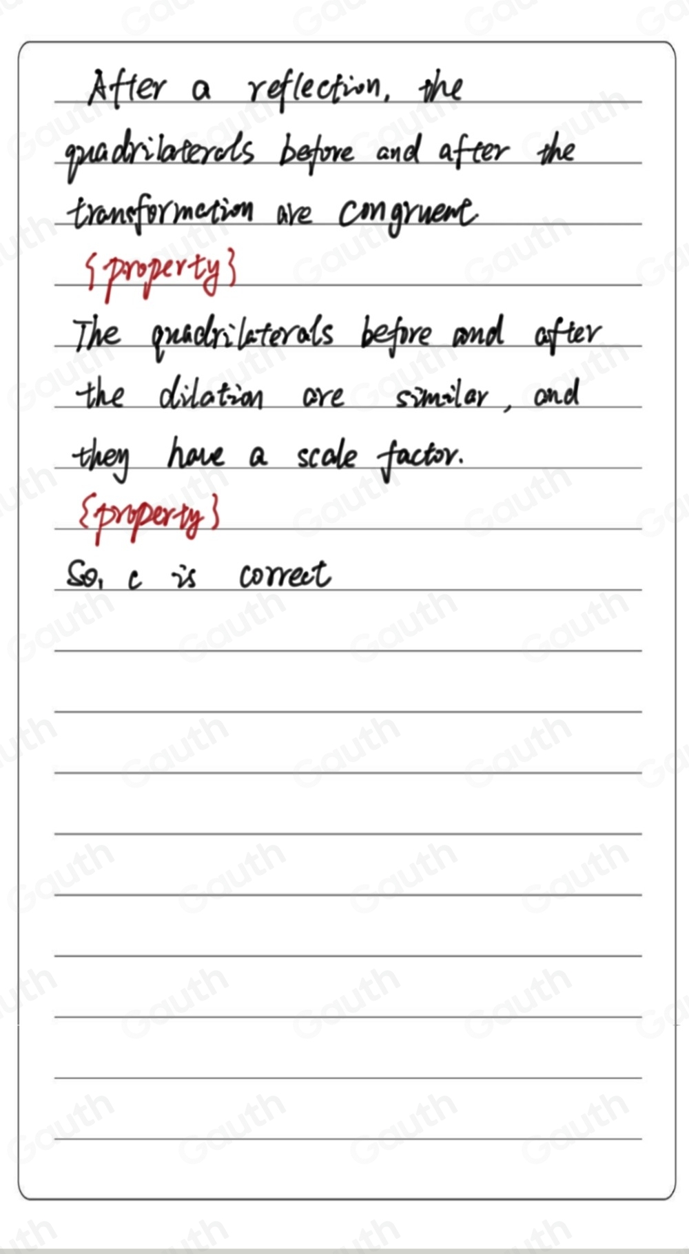 Solved: Bastian was able to map quadrilateral (PQR onto ONML using a reflection and a dilation ...