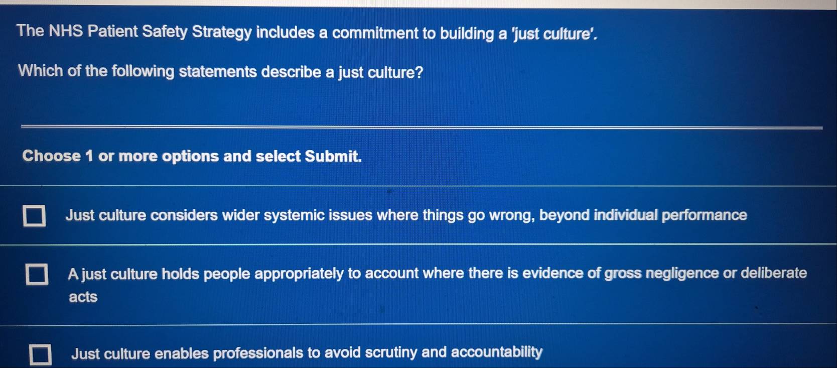 Solved: The NHS Patient Safety Strategy includes a commitment to ...
