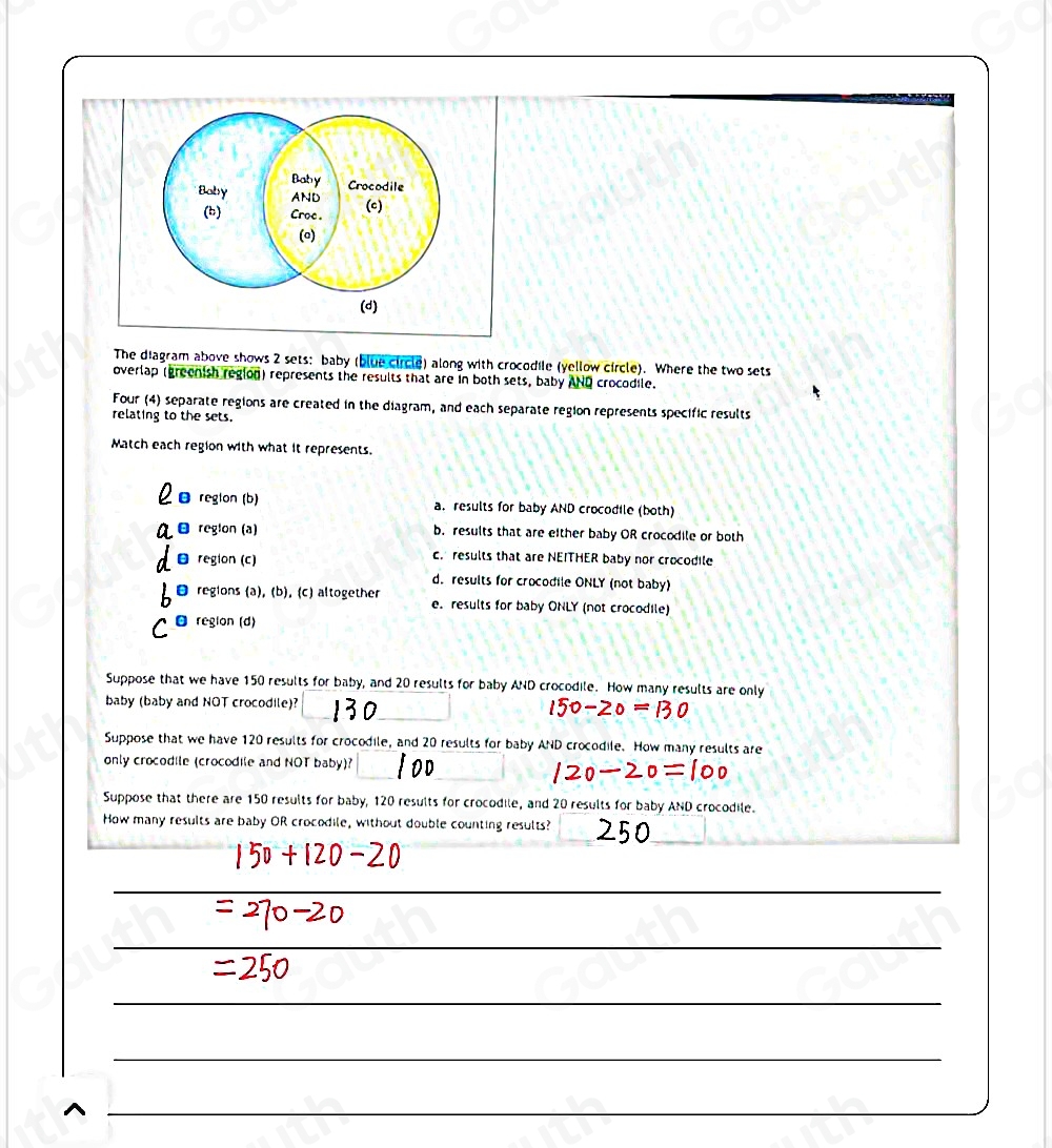 Solved: MAT 142 Deductive The diagram above shows 2 sets: baby (blue ...