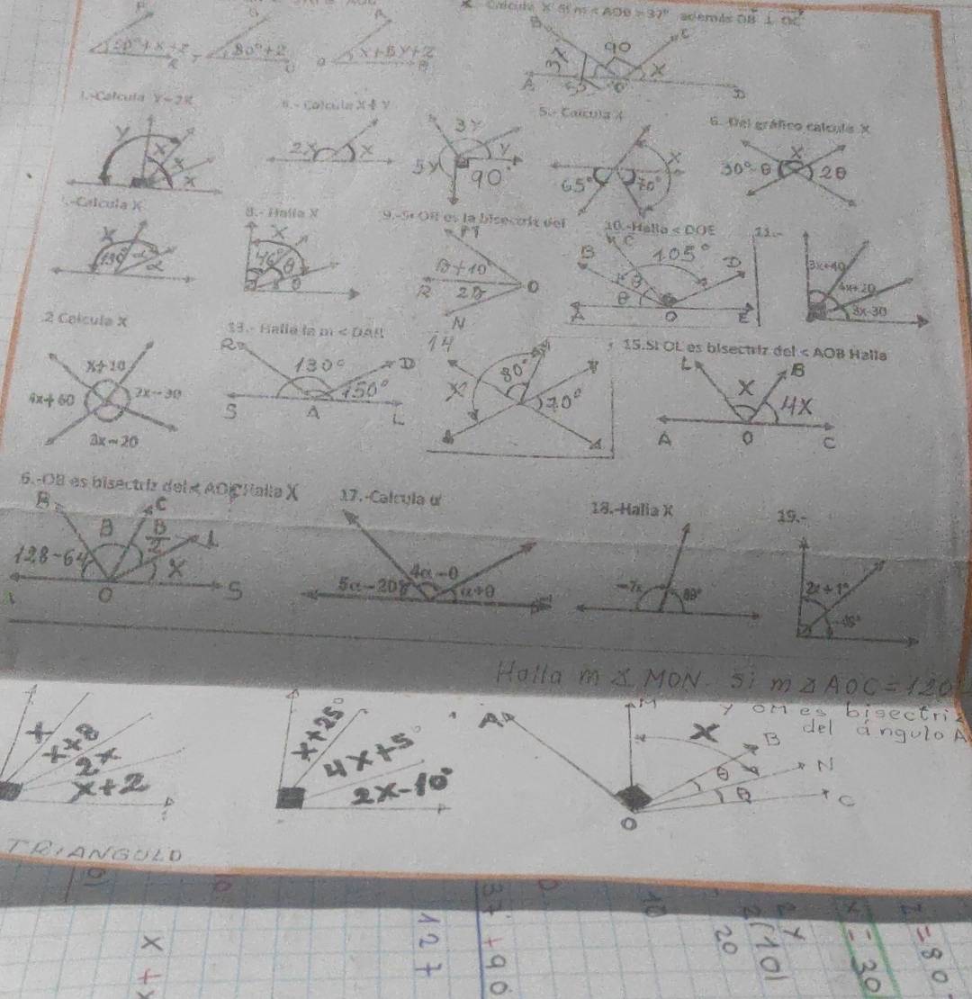Resuelto:m∠ AOB=37° A acemás OB CH 20°. x+z 3a^2+2 x+6y+z A a I ...