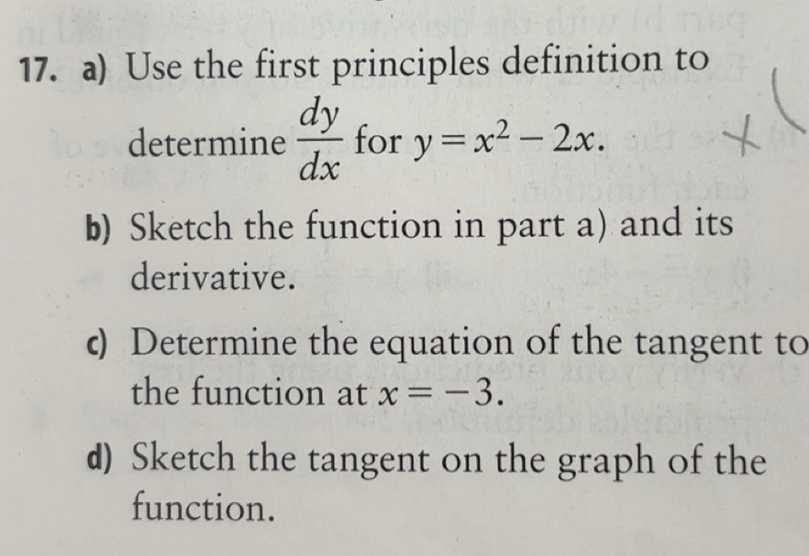 Solved: Use the first principles definition to determine dy/dx for y=x ...