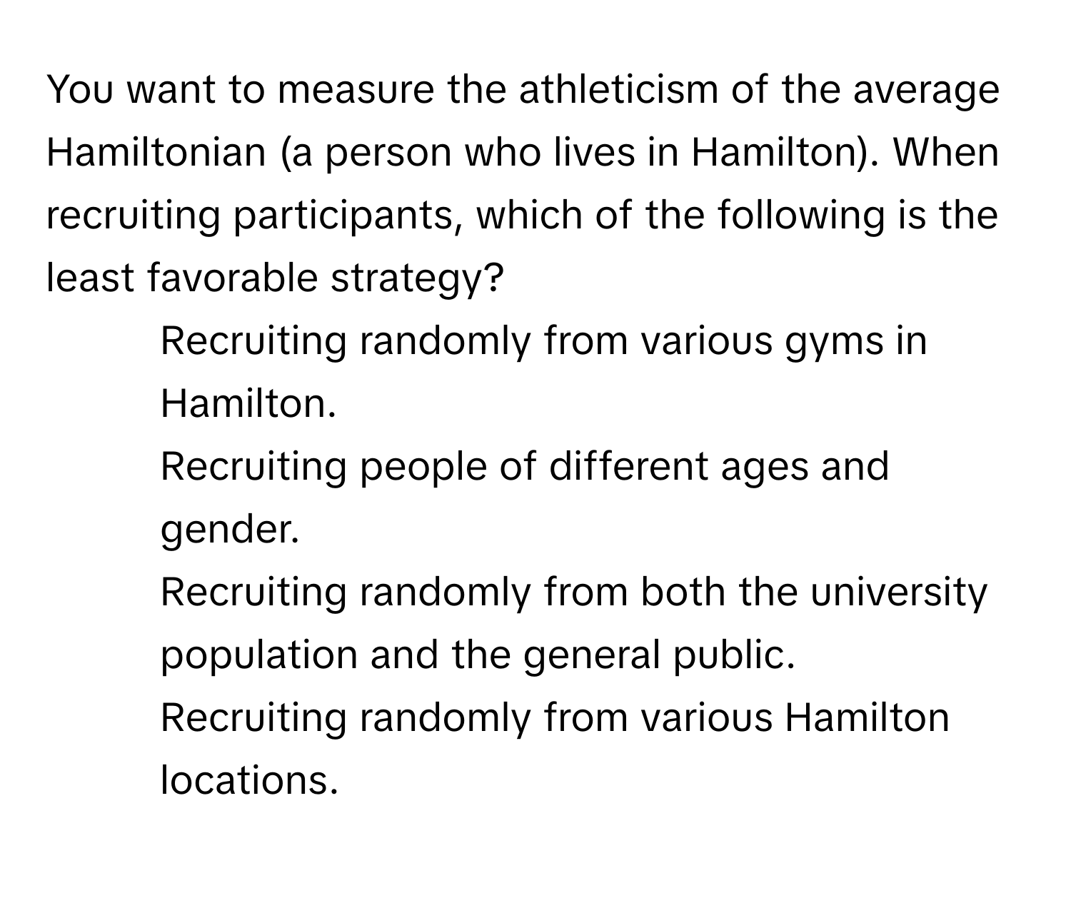 Solved: You want to measure the athleticism of the average Hamiltonian ...