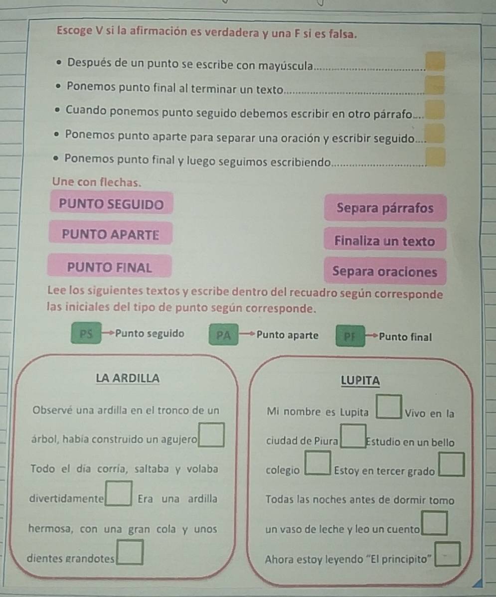 Resuelto:Escoge V si la afirmación es verdadera y una F sí es falsa ...