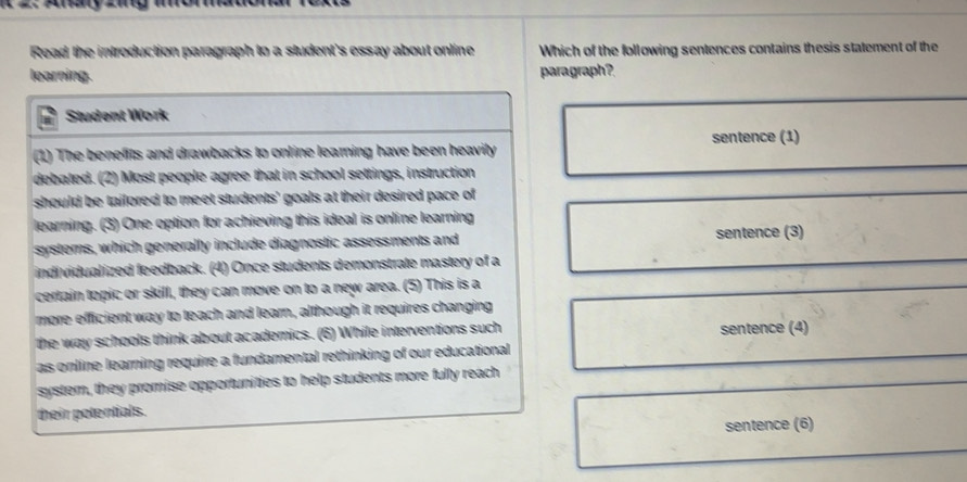 Solved: Read the introduction paragraph to a student's essay about ...