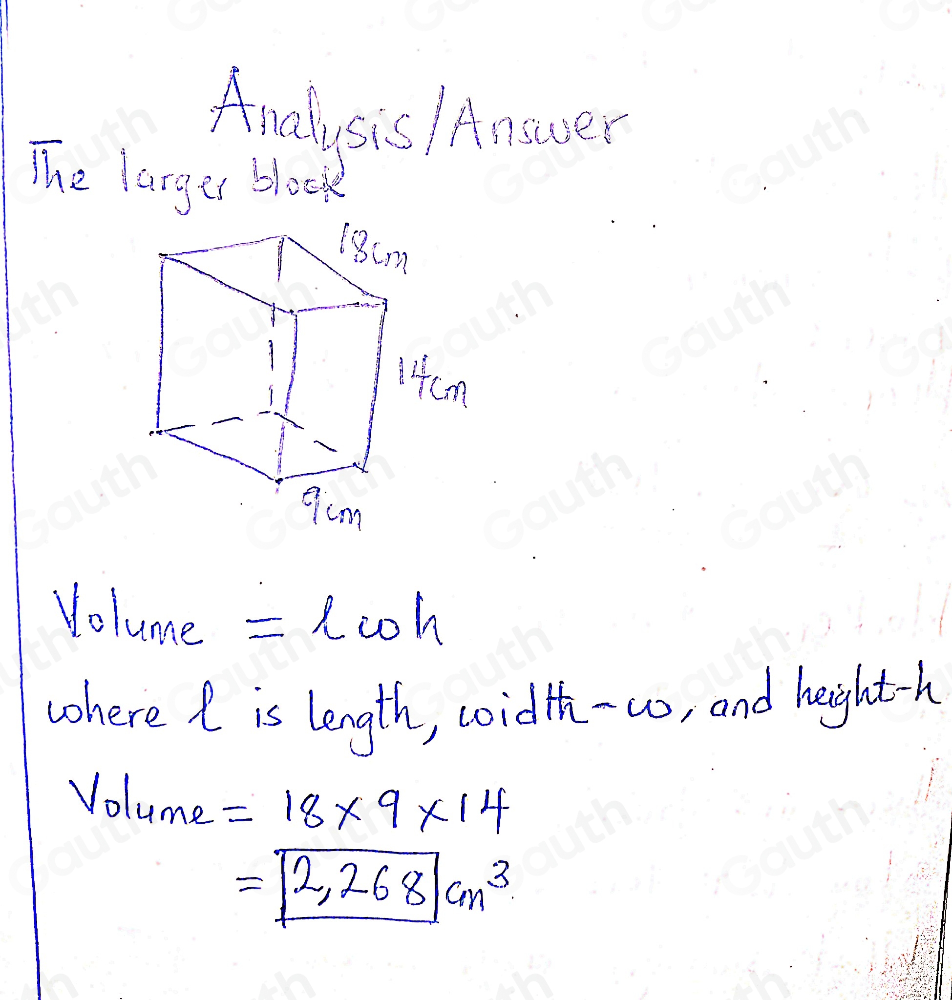 Solved: Two blocks of wood are shaped as right rectangular prisms. The ...