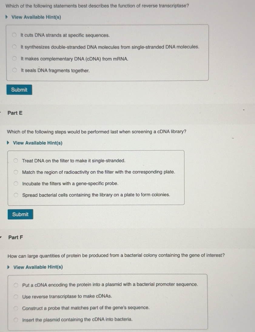 Solved: Which of the following statements best describes the function ...