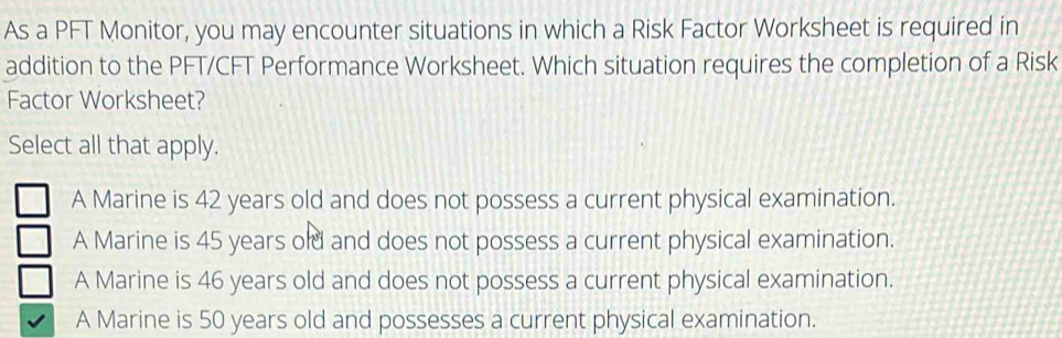 Solved: As a PFT Monitor, you may encounter situations in which a Risk ...