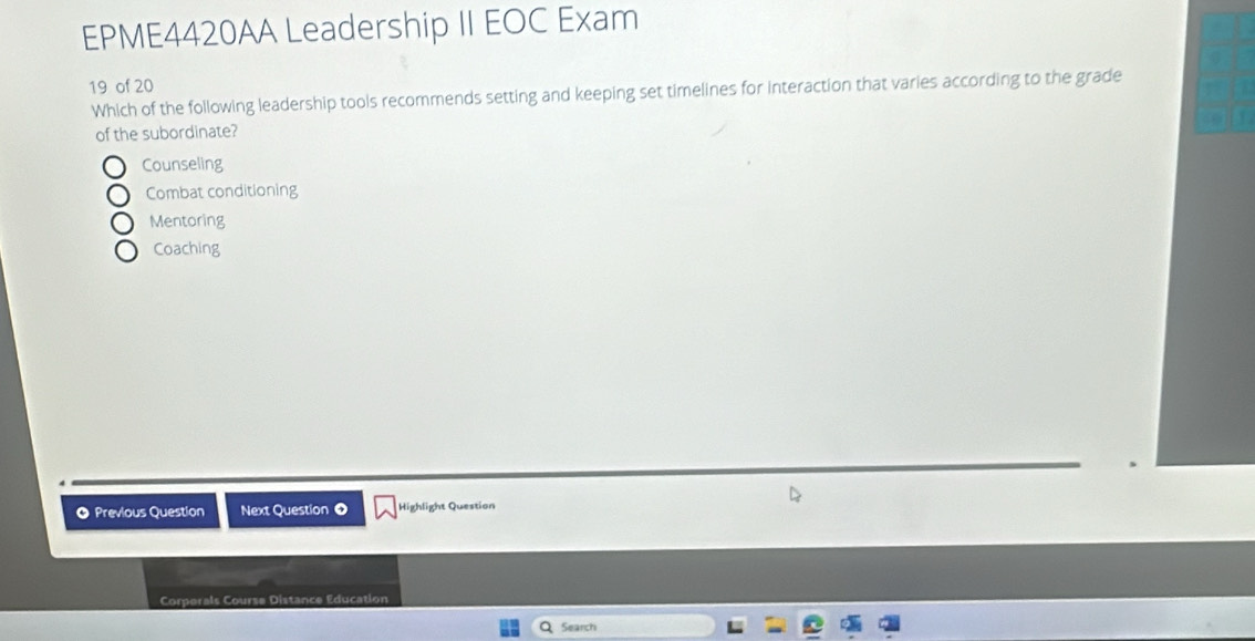 Solved: EPME4420AA Leadership II EOC Exam 19 of 20 Which of the following leadership tools ...