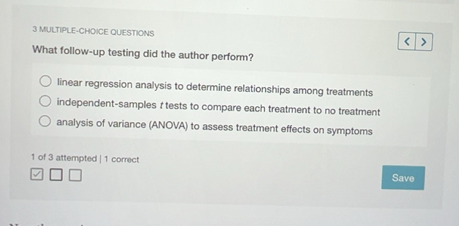 Solved: MULTIPLE-CHOICE QUESTIONS What follow-up testing did the author ...