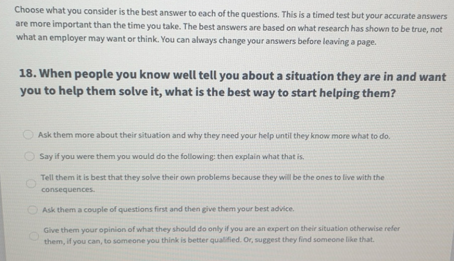 Solved: Choose what you consider is the best answer to each of the ...