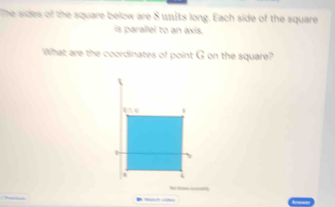 Solved: The sides of the square below are 8 units long. Each side of ...