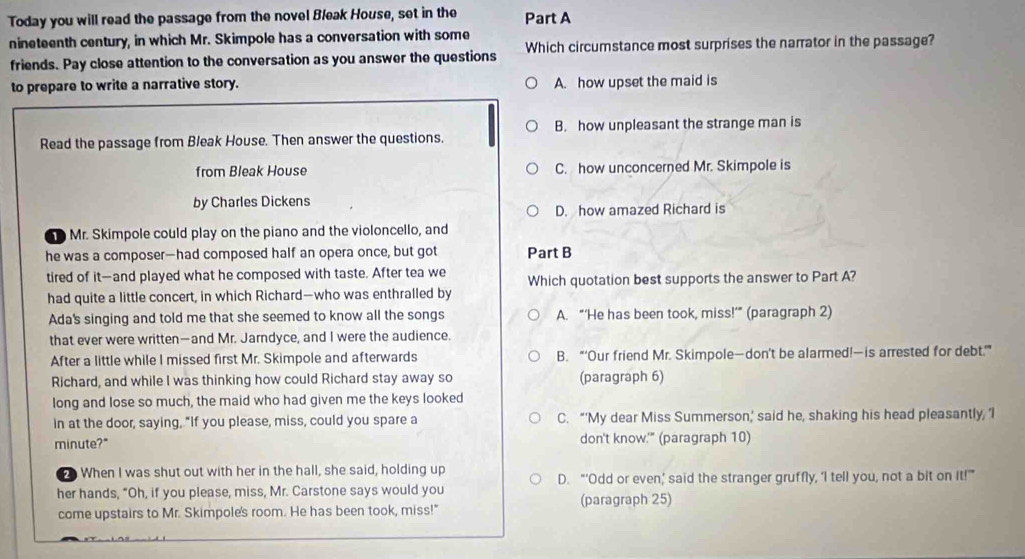 Solved: Today you will read the passage from the novel Bleak House, set ...