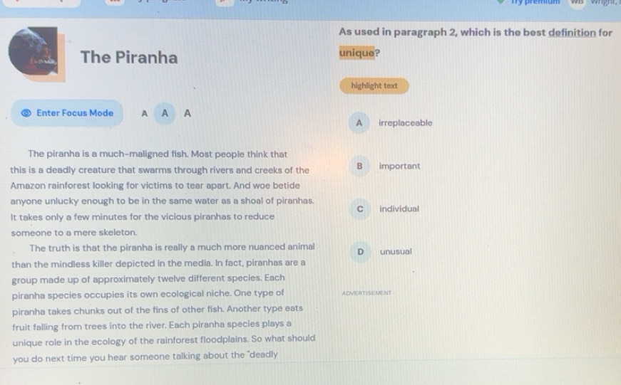 Solved: premo As used in paragraph 2, which is the best definition for ...