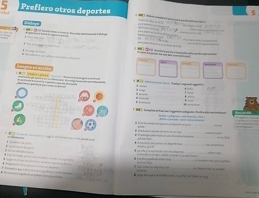 Risolto:nidad 5 5 Prefiero otros deportes 4 Adeson completa il testo ...