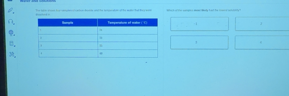 Solved: The table shows four samples of carbon dioxide and the ...