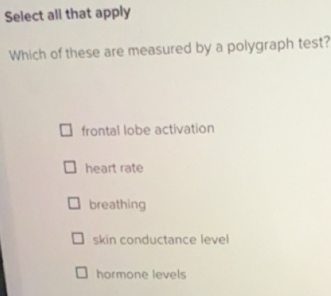 Solved: Select all that apply Which of these are measured by a ...