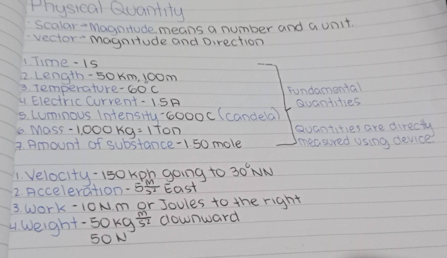 Solved: Physical Quantity scalar-Magntude means a number and G unit ...