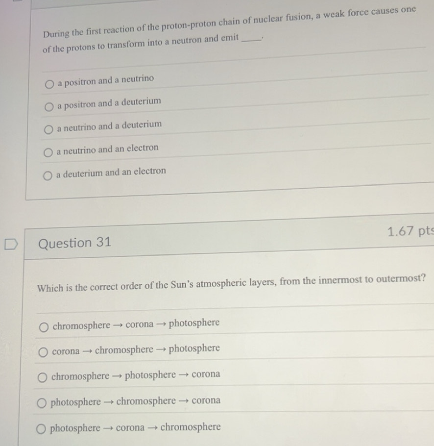 Solved: During the first reaction of the proton-proton chain of nuclear ...