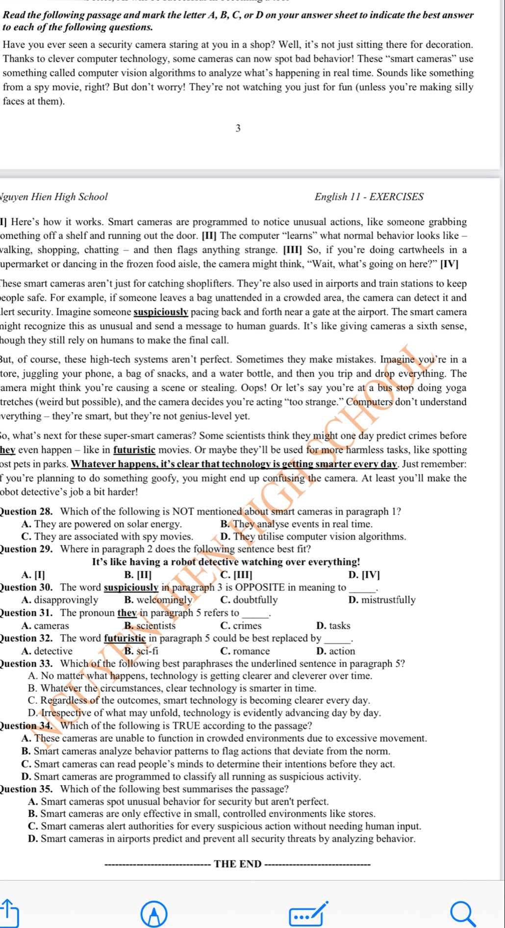 Giải quyết:Read the following passage and mark the letter A, B, C, or D ...
