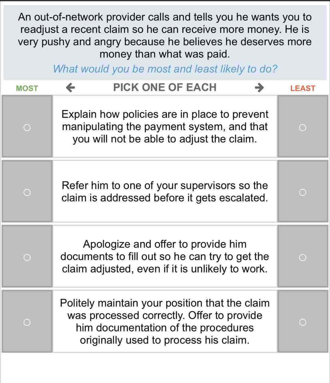 Solved: An out-of-network provider calls and tells you he wants you to ...