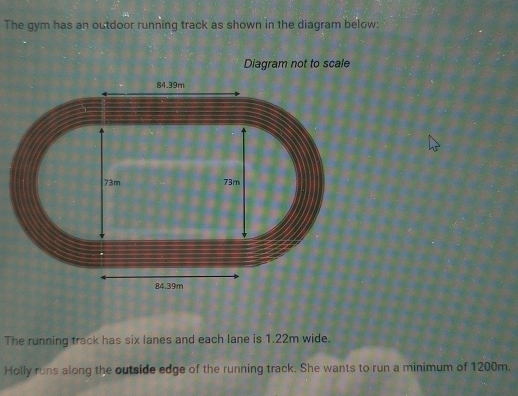 Solved: The gym has an outdoor running track as shown in the diagram ...