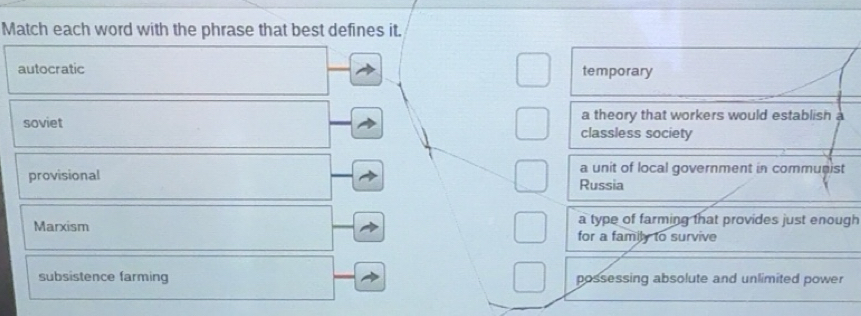 Solved: Match each word with the phrase that best defines it ...